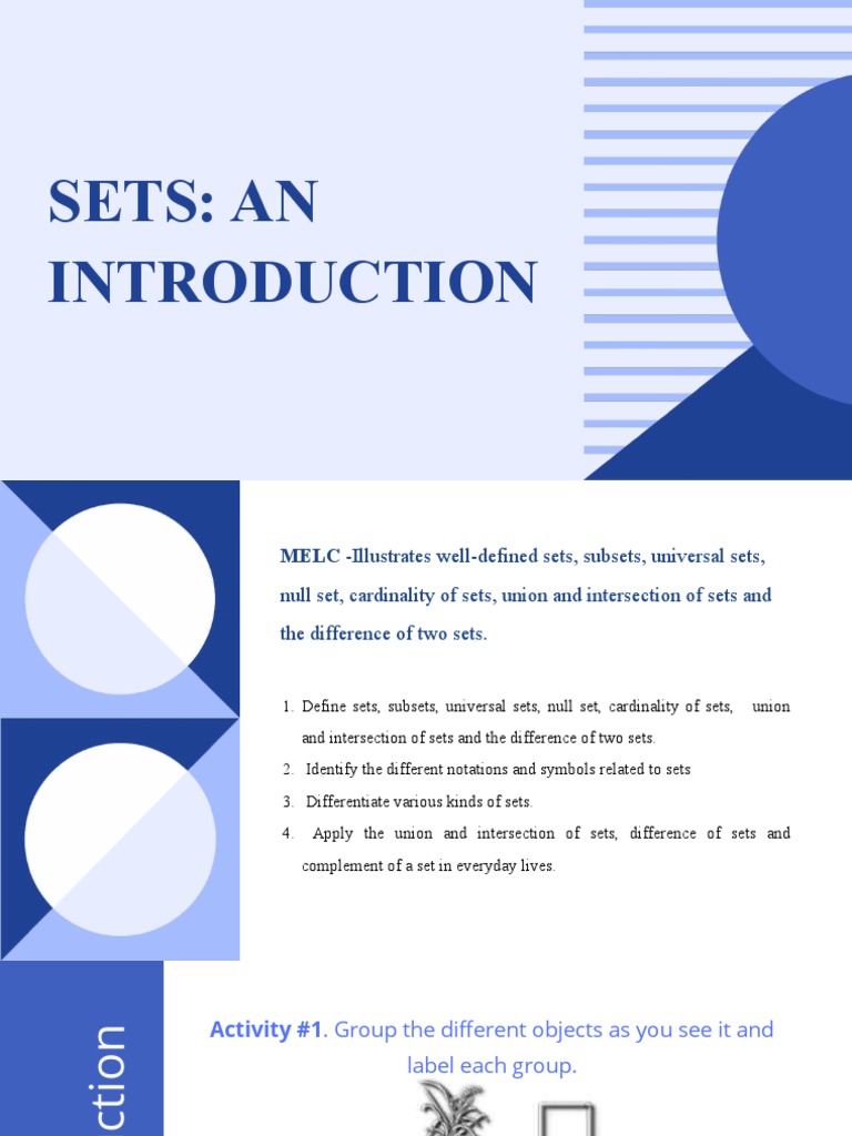Sets - An Introduction | PDF | Set (Mathematics) | Empty Set