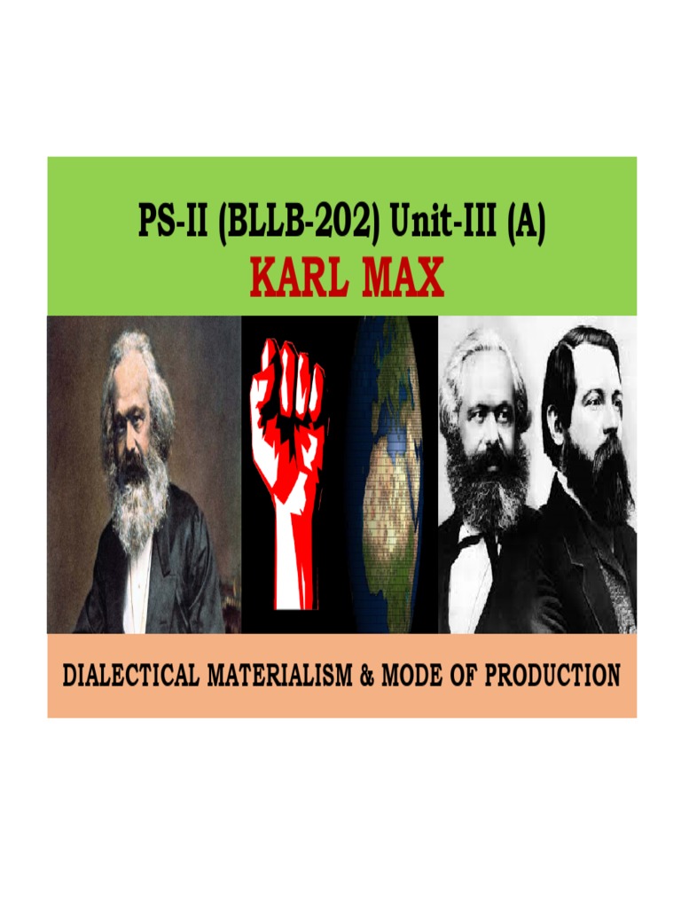 Karl Marx-Dialectical Materialism & Mode of Production Sent by Sir ...