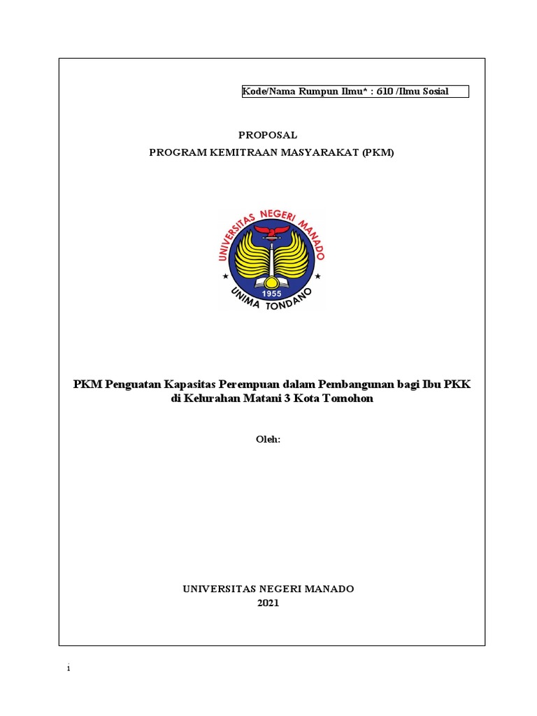 Proposal PKM 2021 - Kapasitas Perempuan | PDF | Karier & Perkembangan ...