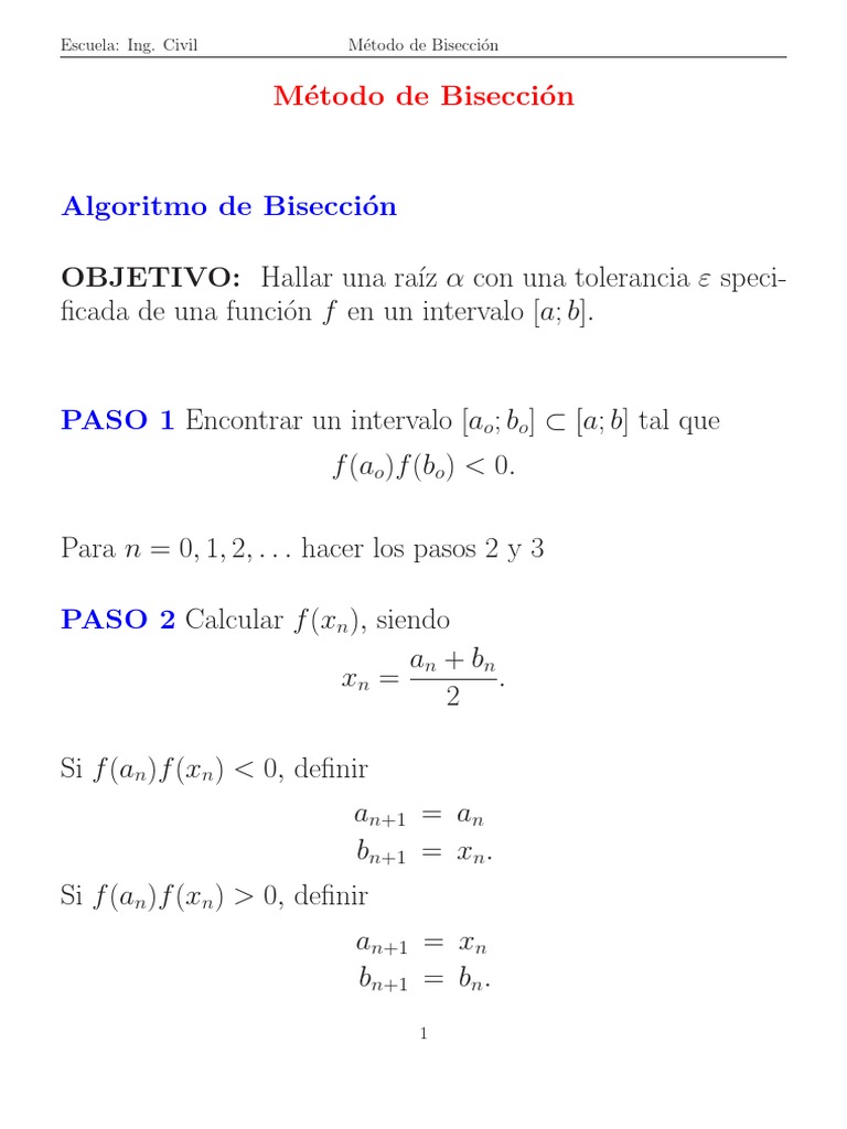 Método de Bisección | PDF