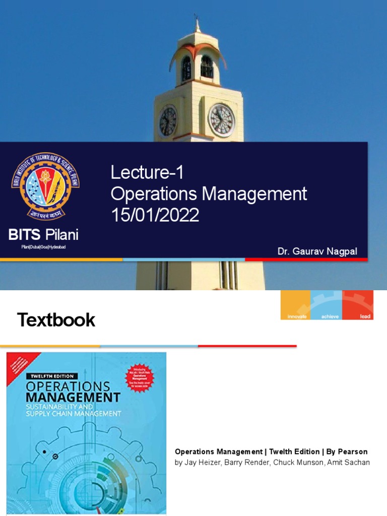 Lecture - 1 - 1642853489203 Operation Managemnt | PDF | Operations ...