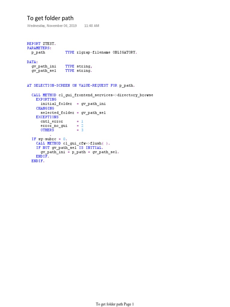 To Get Folder Path PDF