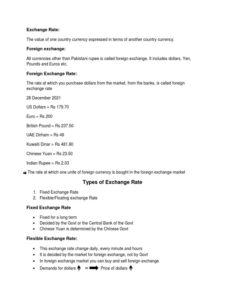 Types of Exchange Rate | PDF | Exchange Rate | Renminbi