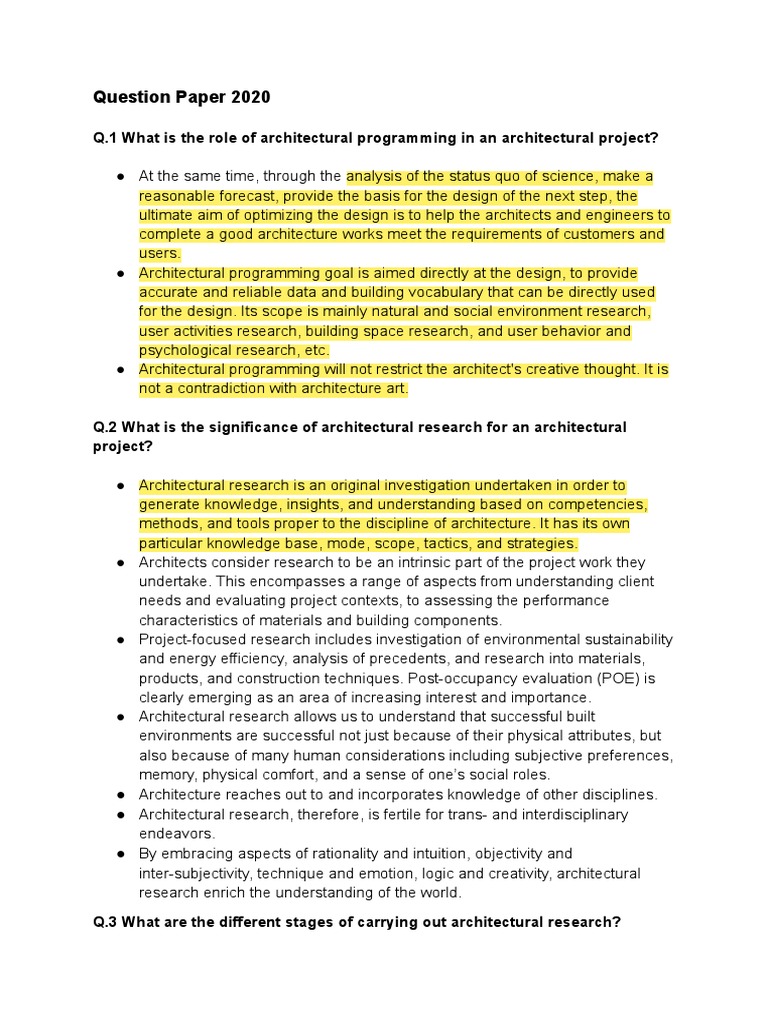 ARR Question Paper 2020 | PDF | Qualitative Research | Quantitative ...