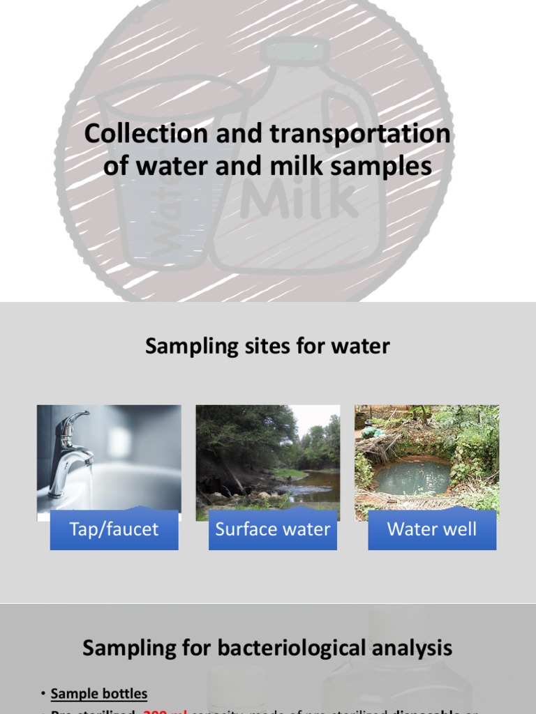 Water and Milk Sample Collection Guide | PDF | Water | Tap (Valve)