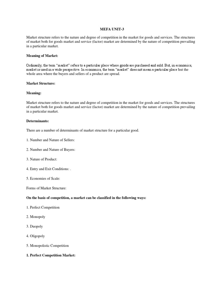 Mefa Unit-3 | PDF | Monopoly | Oligopoly