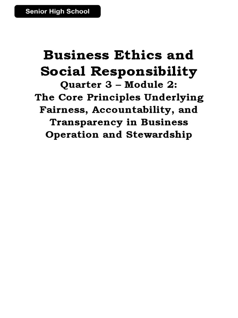 Business Ethics and Social Responsibility | PDF | Accountability ...