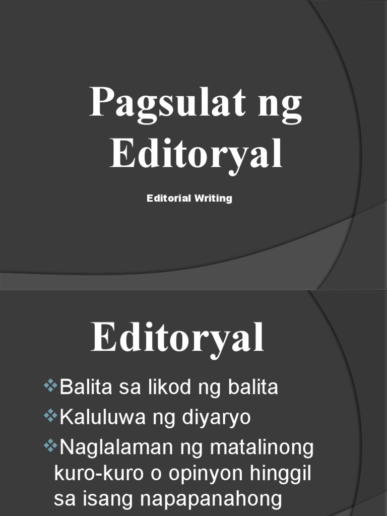 Pagsulat NG Editoryal 2 | PDF