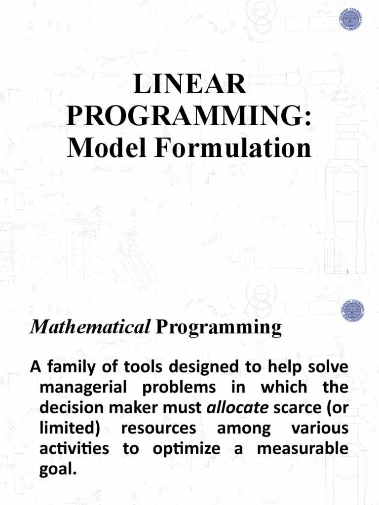 2 Linear Programming Formulation Pdf Linear Programming Mathematical Optimization
