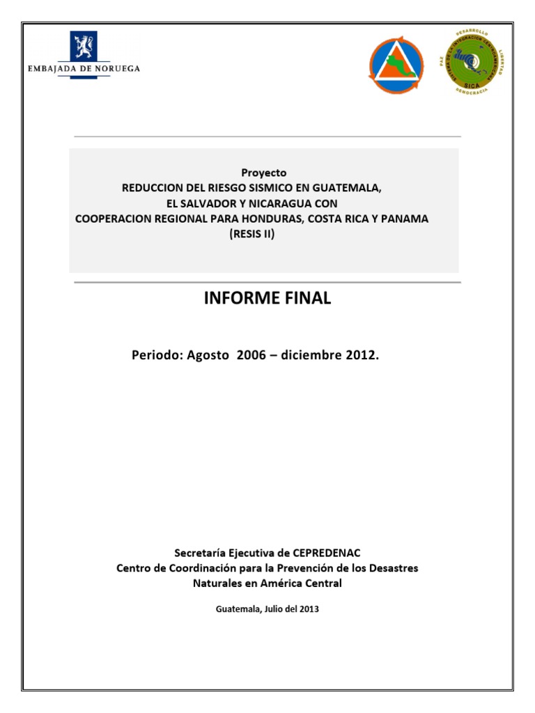 Informe - Final - Proyecto - RESIS II | PDF | Centroamérica | El Salvador