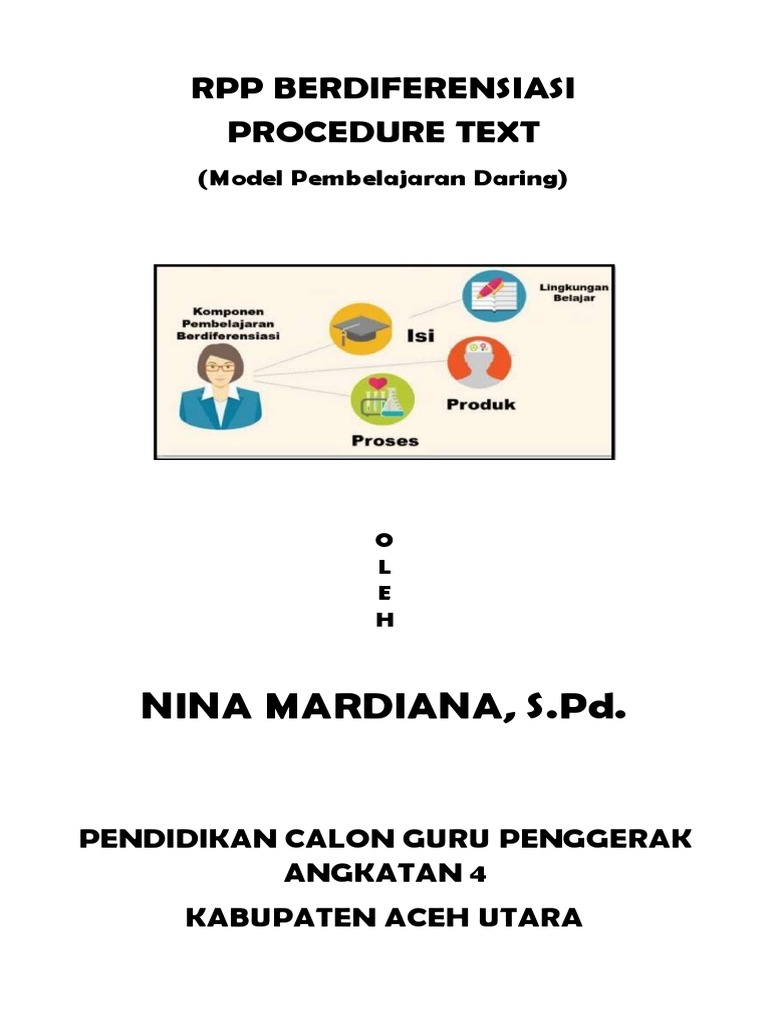 RPP Berdiferensiasi Procedure Text | PDF