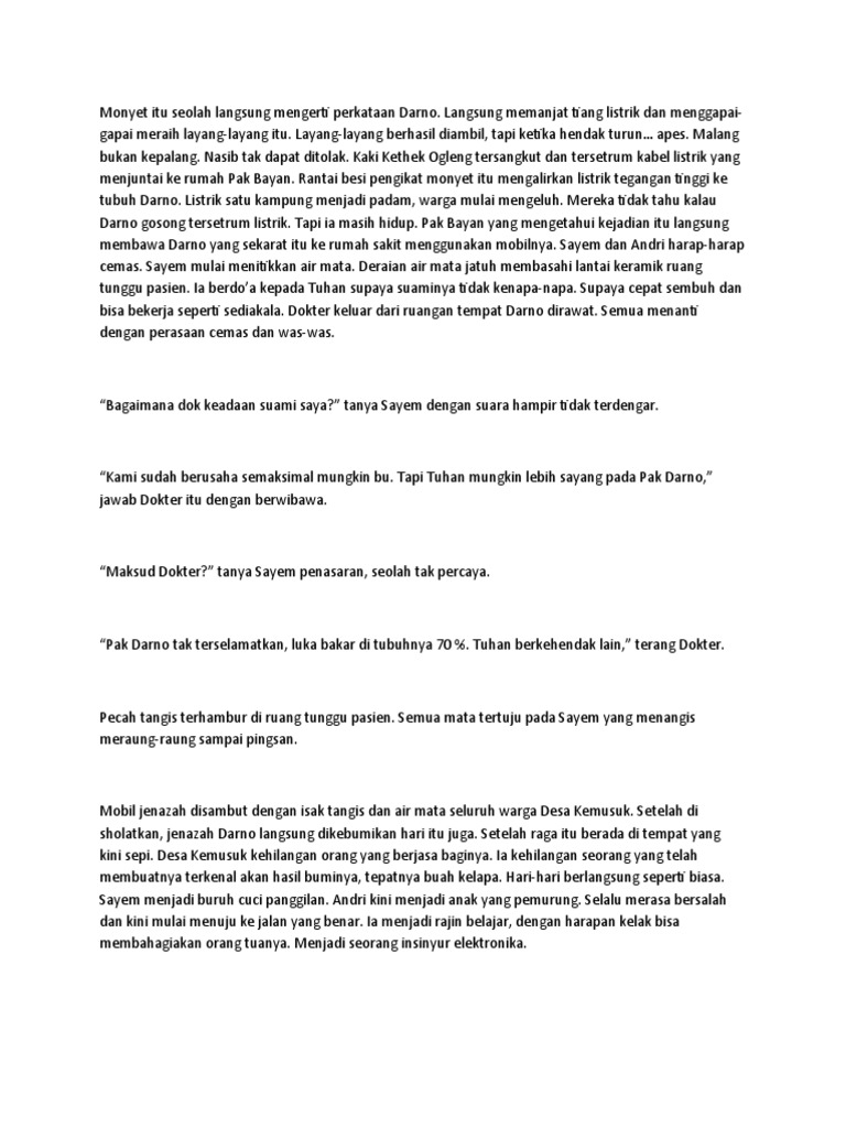 Tragedi Monyet dan Kehilangan Darno | PDF
