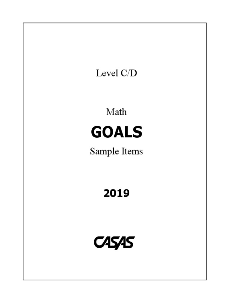 Math Goals Level C D Sample Items | PDF