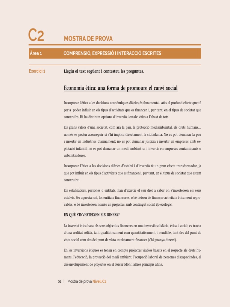 Nivell C2 - Mostra de La Prova | PDF