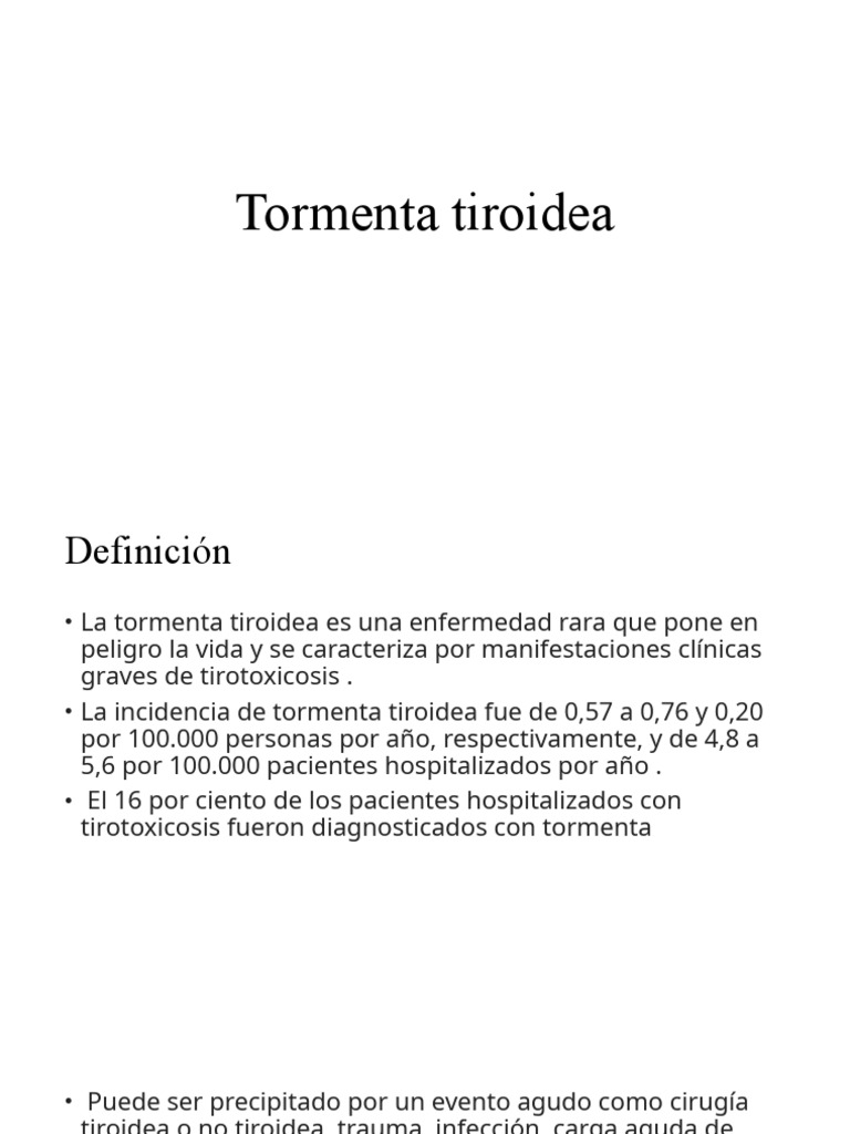 Tormenta Tiroidea | PDF | Tiroides | Hipertiroidismo