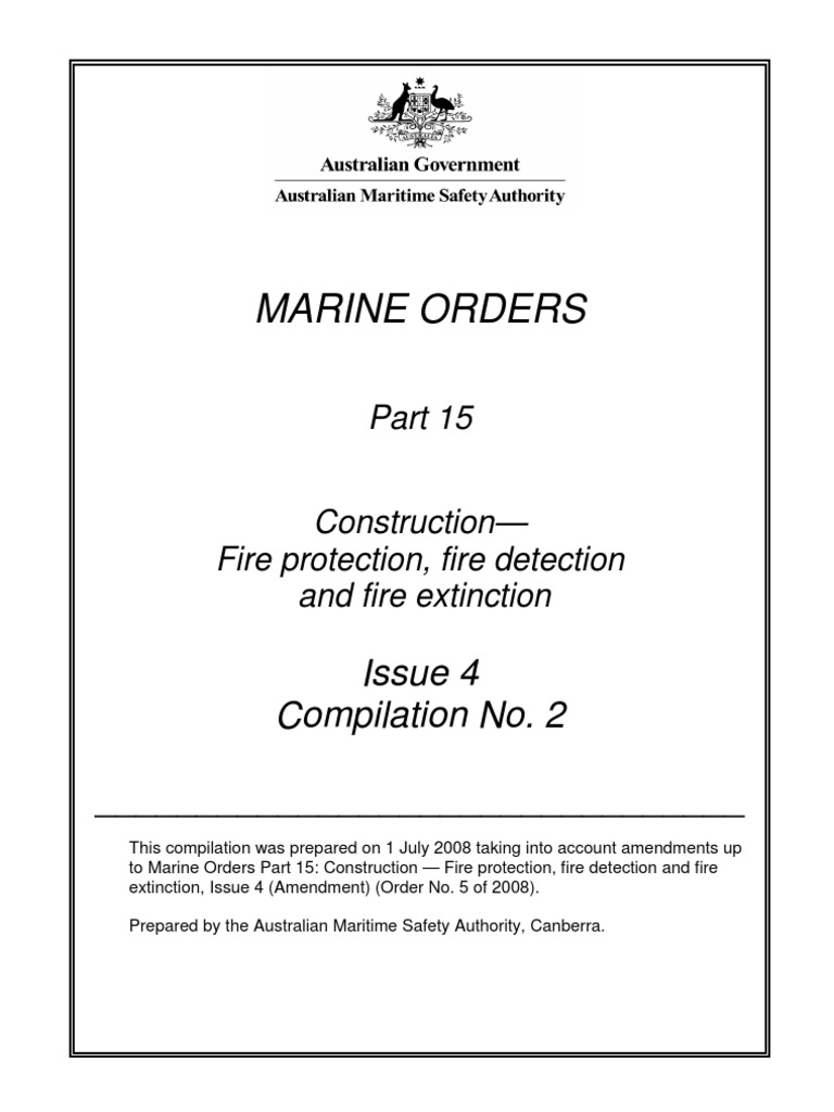 Marine Orders Part 15 | PDF | Fires | Nature
