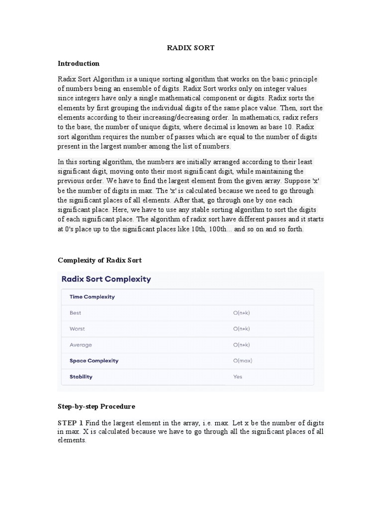 Sorting Algorithms Explained | PDF