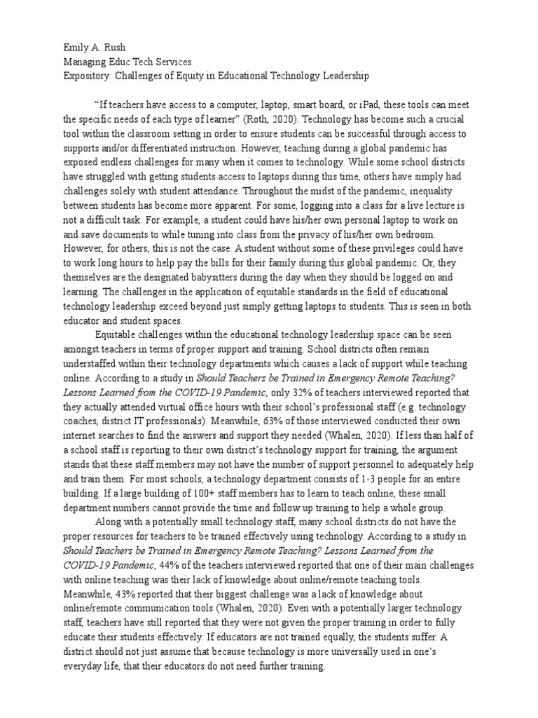 Equity Challenges in EdTech Leadership | PDF | Educational Technology ...