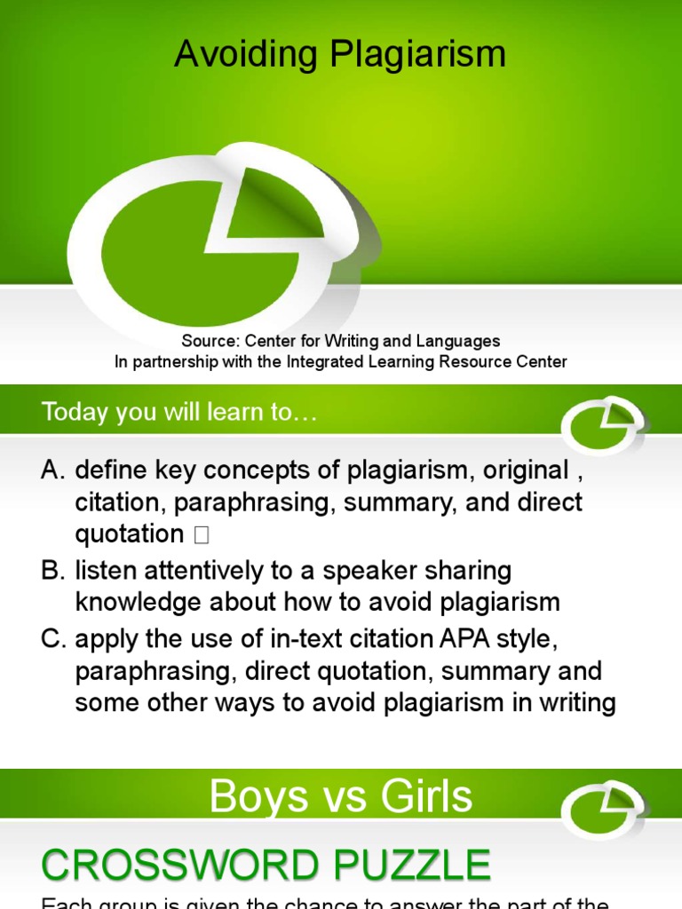 Avoiding Plagiarism | PDF | Citation | Ellipsis