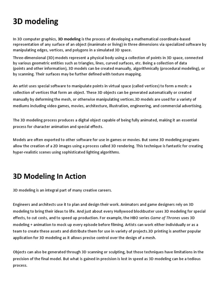 3D Modeling | PDF