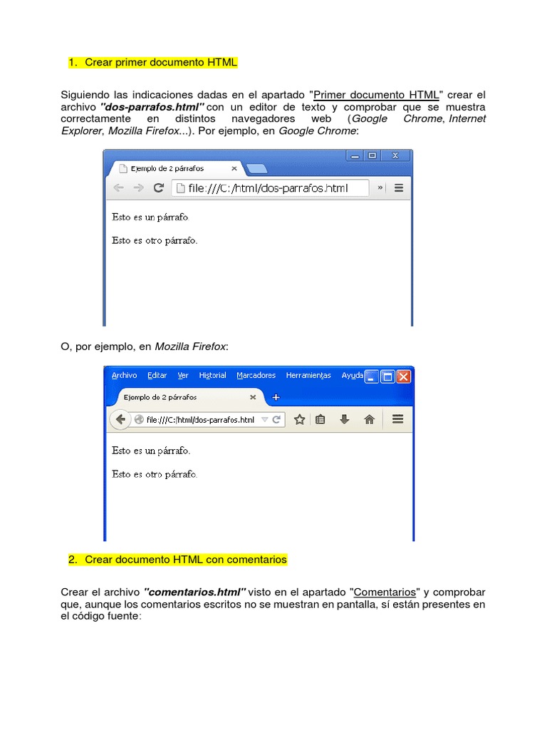 Ejercicios HTML | PDF
