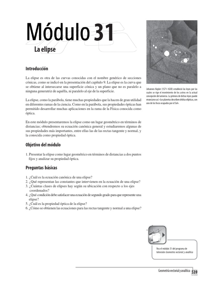 Modulo 31 | Descargar gratis PDF | Elipse | Línea (geometría)