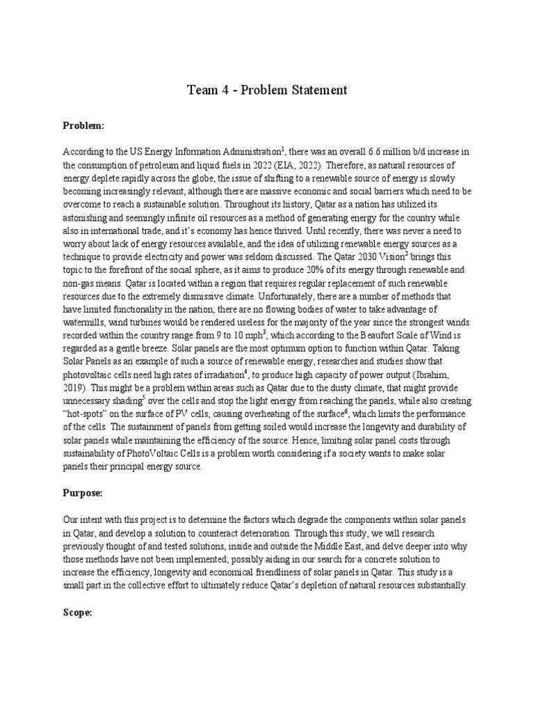 Problem Statement Project | PDF | Photovoltaics | Renewable Energy