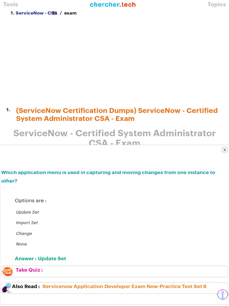 ServiceNow - Certified System Administrator CSA - Exam | PDF | Test ...