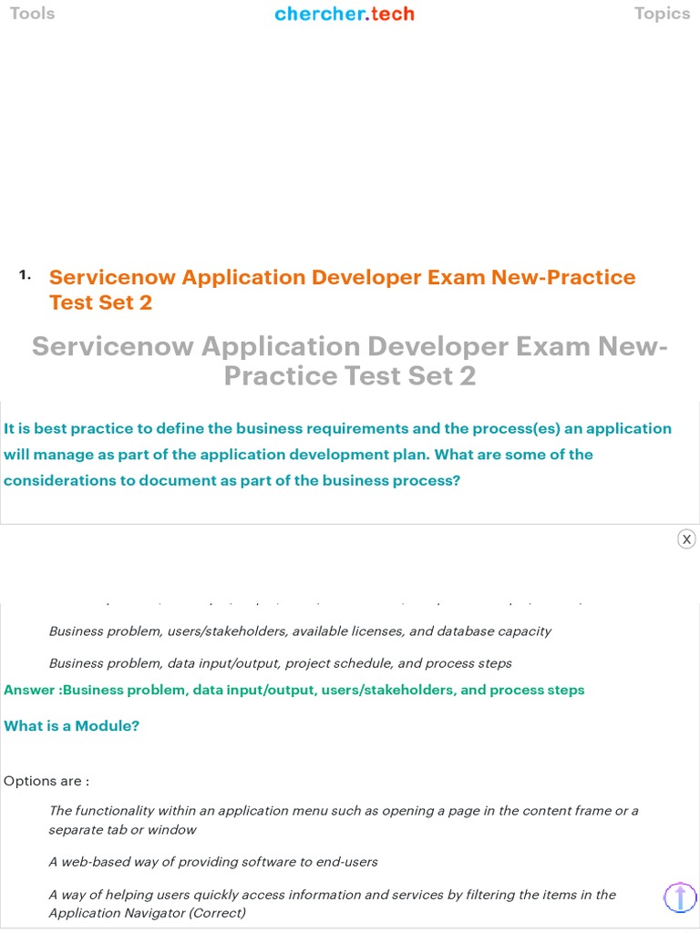 Servicenow Application Developer Exam New-Practice Test Set 2 | PDF ...