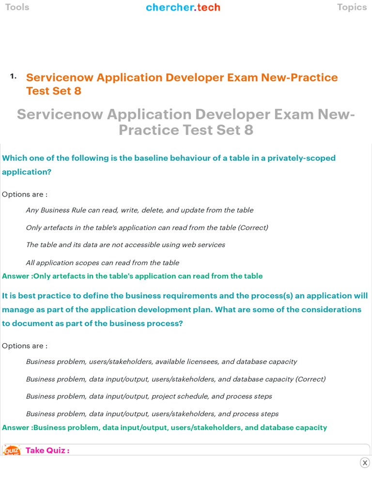 ServiceNow Application Developer Exam Guide | PDF | Databases ...