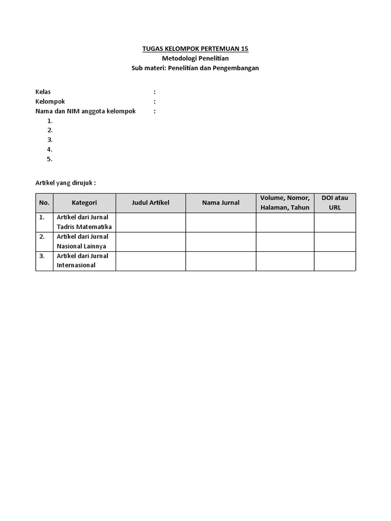 TEMPLATE ANALISIS JURNAL RND | PDF