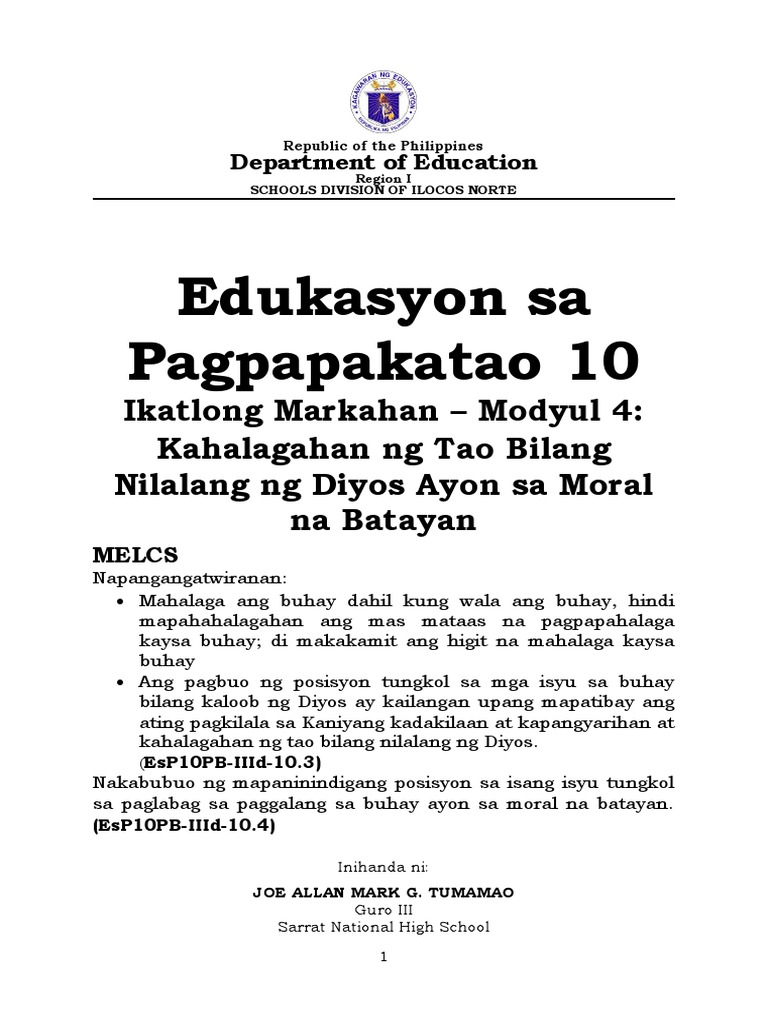 Esp 10 Module 4 Amalia Labi I | PDF
