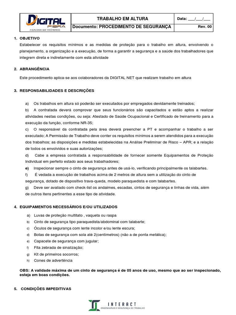 Segurança no Trabalho em Altura | PDF | Tecnologia e Engenharia