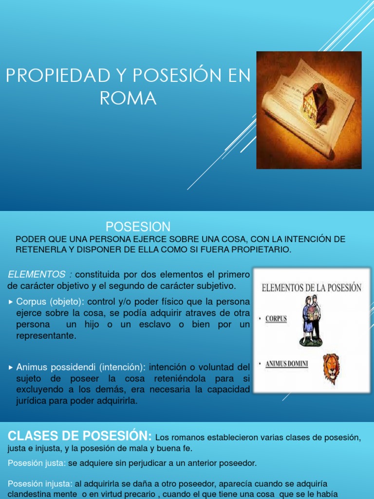 Propiedad y Posesión en Roma | PDF | Posesión (Ley) | Propiedad