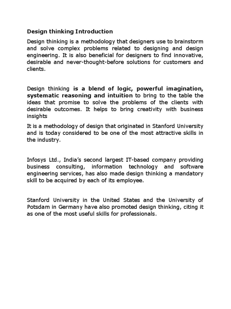 Notes of Design Thinking | PDF | Design Thinking | Thought