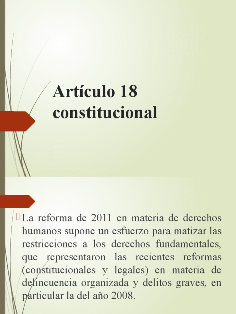 Artículo 18 Constitucional | PDF | Castigos | Prisión