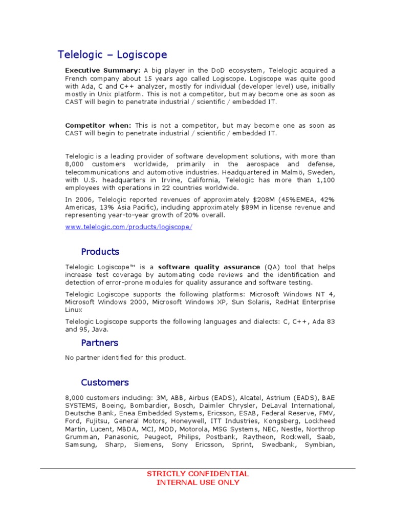 Telelogic Summary | Download Free PDF | Airbus | Microsoft