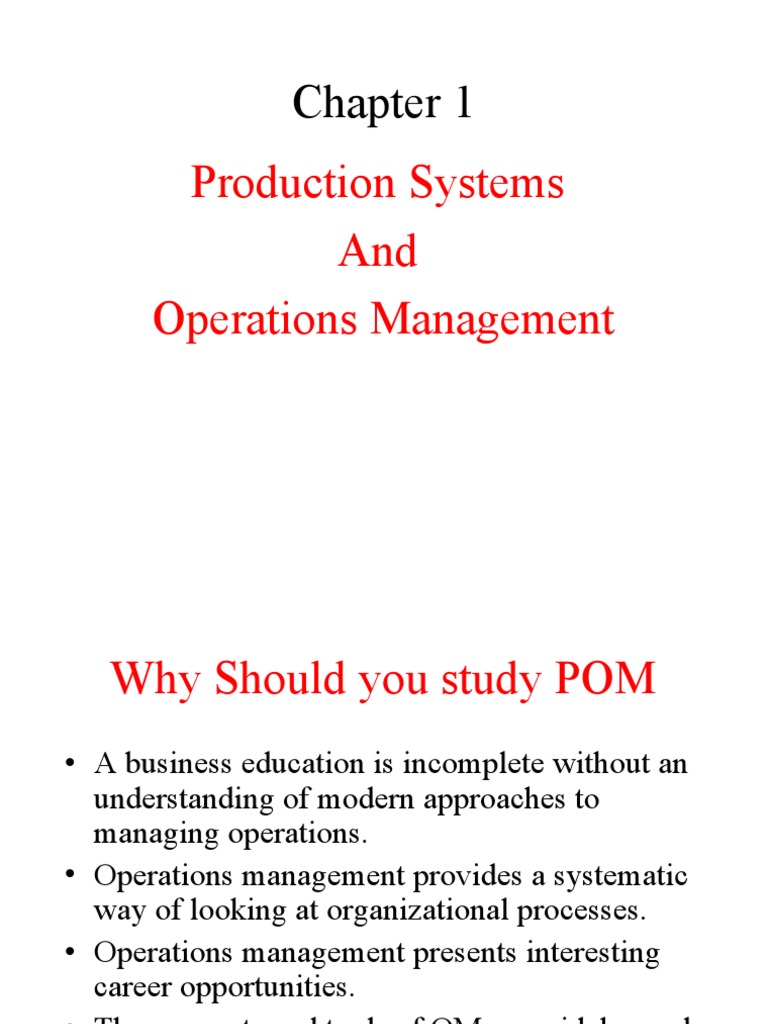 Production Systems and Operations Management | PDF | Operations ...