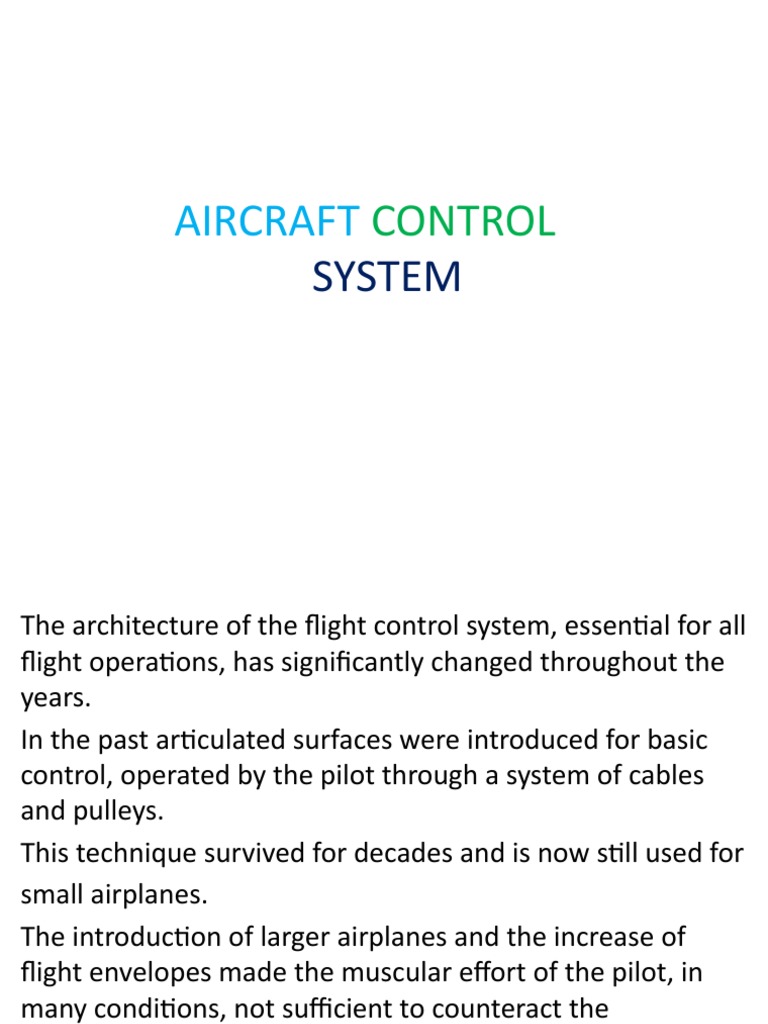 Evolution of Aircraft Control Systems | PDF | Aircraft Flight Control ...