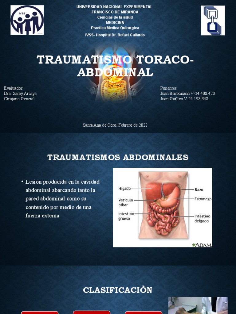 Traumatismo Toraco-Abdominal (Autoguardado) | PDF | Lesión | Medicina CLINICA