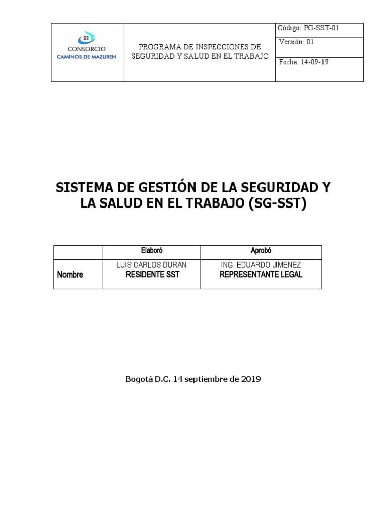 DC SG SST Documento SG - SST | PDF | Valores | Seguridad y salud ocupacional