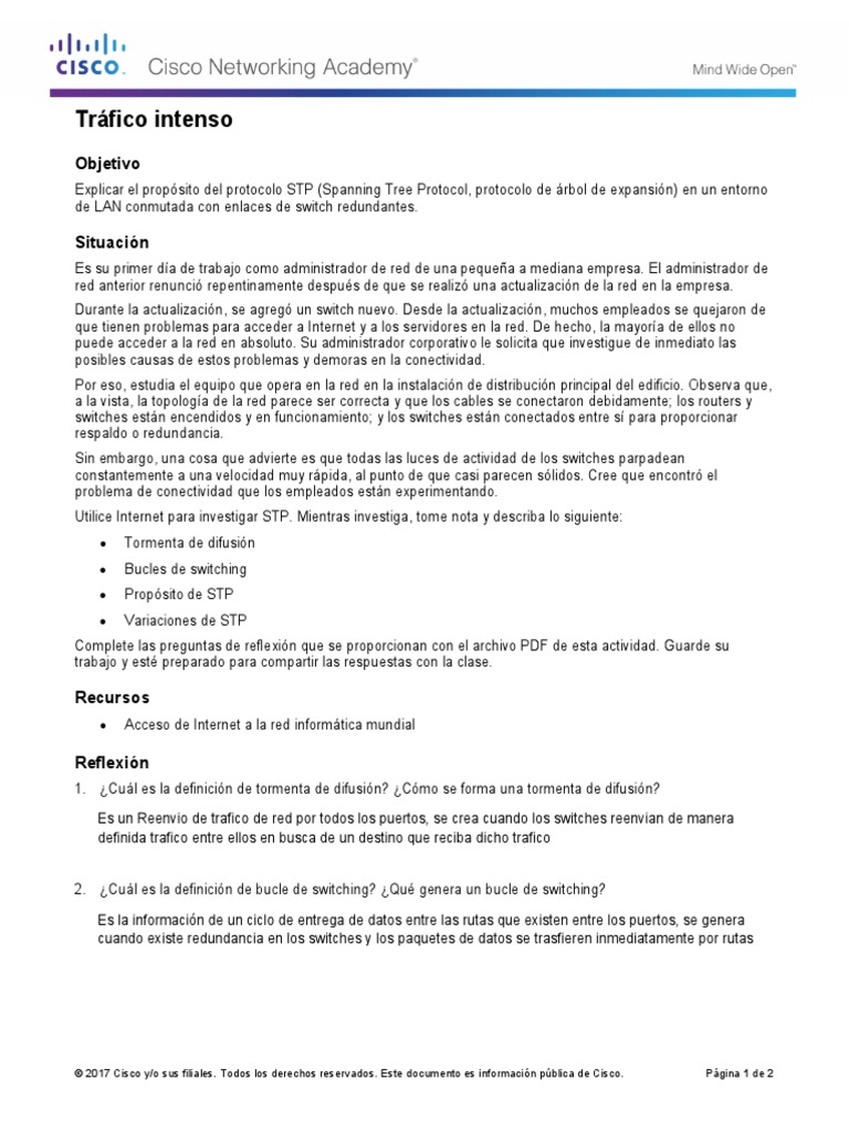 3.0.1.2 Class Activity - Stormy Traffic | PDF | Protocolos de ...