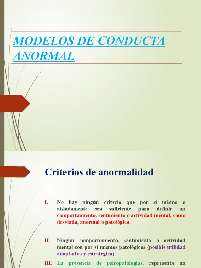 Modelos de Conducta Anormal | PDF | Trastorno mental | Esquizofrenia