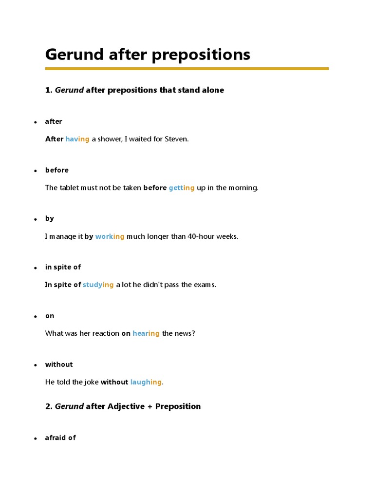 Gerund After Prepositions | PDF | Experience
