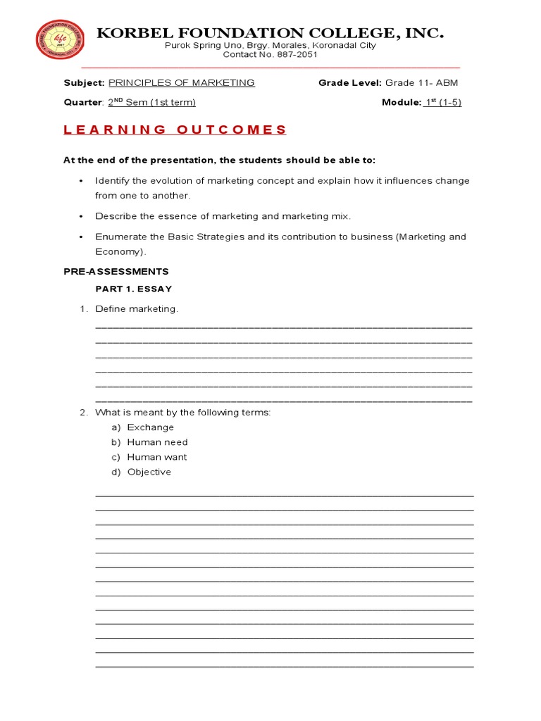 The Marketing Function: Understanding Principles of Marketing Through a ...