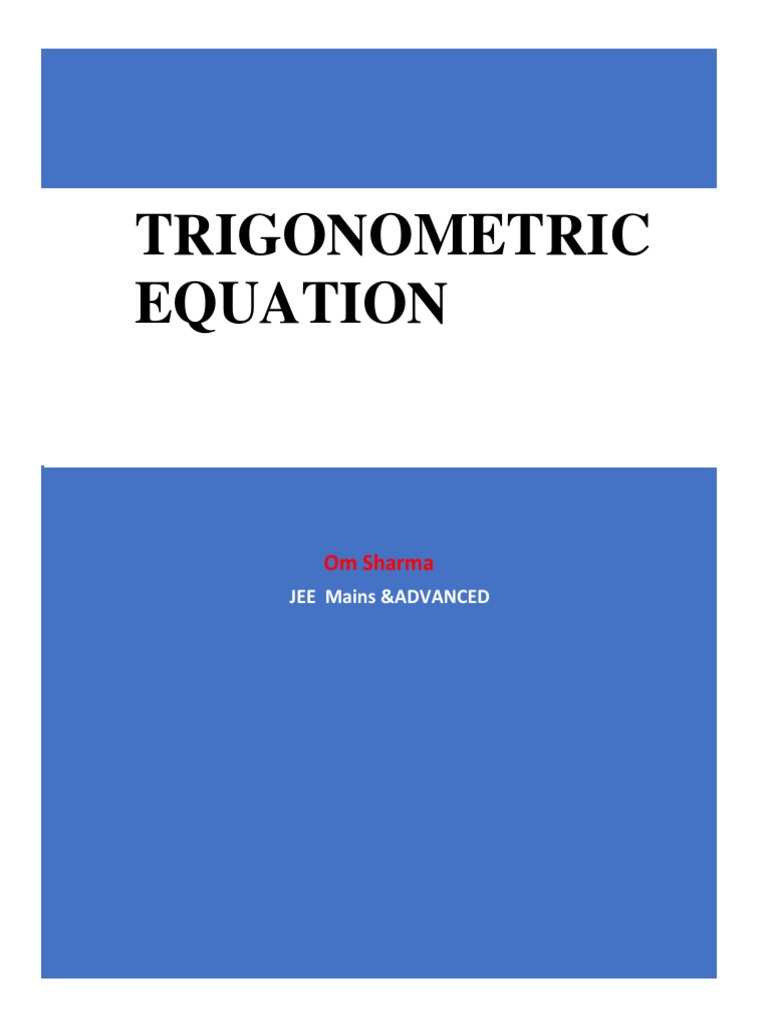 IIT JEE Advanced Mathematics by Om Sharma | PDF | Trigonometric ...