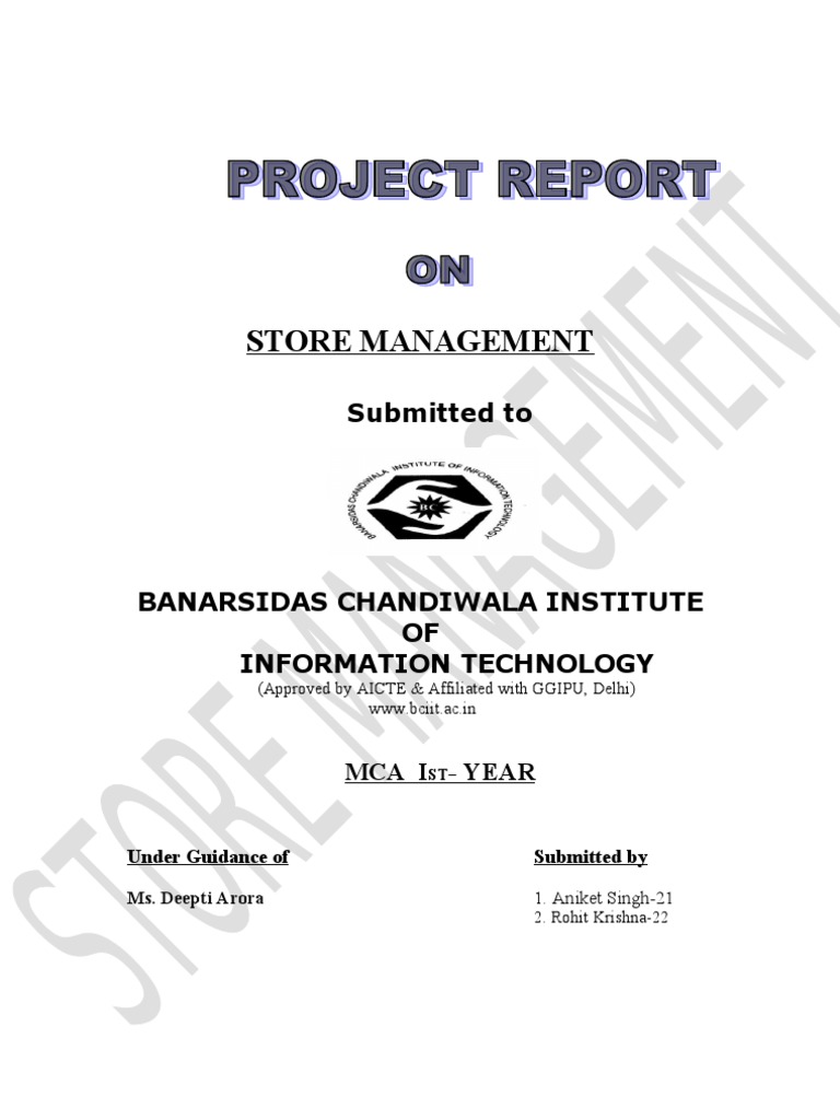 Store Management: Submitted To | PDF | Computer File | Specification ...