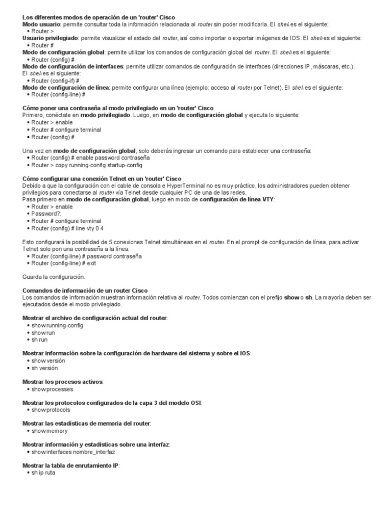 Configuracion de Router | PDF | Enrutador (Computación) | Protocolos de internet