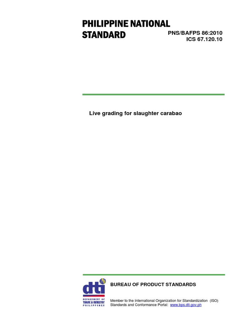 Live Grading Standards for Carabao | PDF | Livestock | Animal Slaughter
