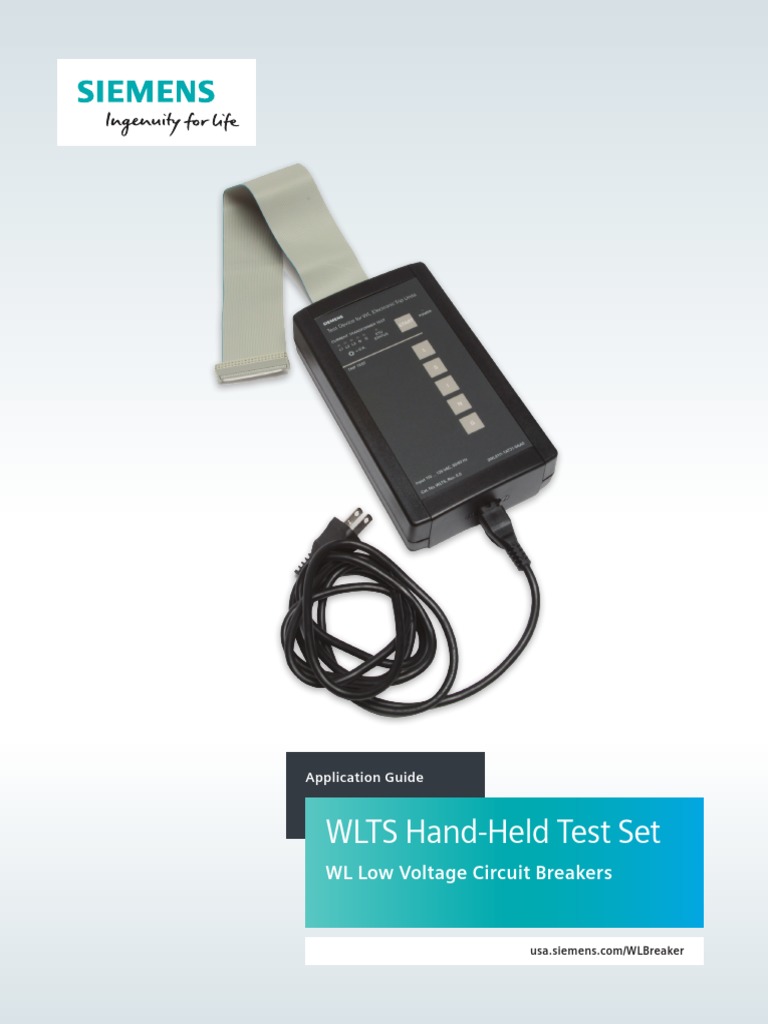 WLTS Hand-Held Test Set: WL Low Voltage Circuit Breakers | Download ...
